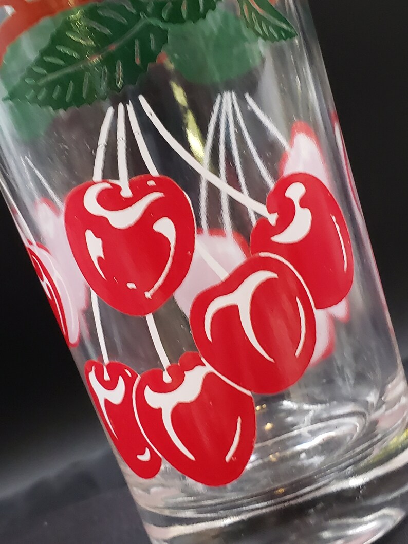 Retro Vintage Tall Cherry Juice Glasses Set of 2 Swanky Swig Juice ...