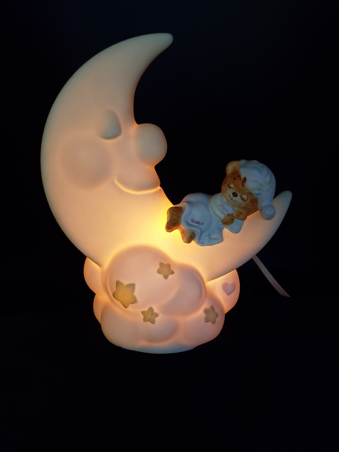 Teddy Beddy Bear Moon and Stars Night Light by Enesco for - Etsy