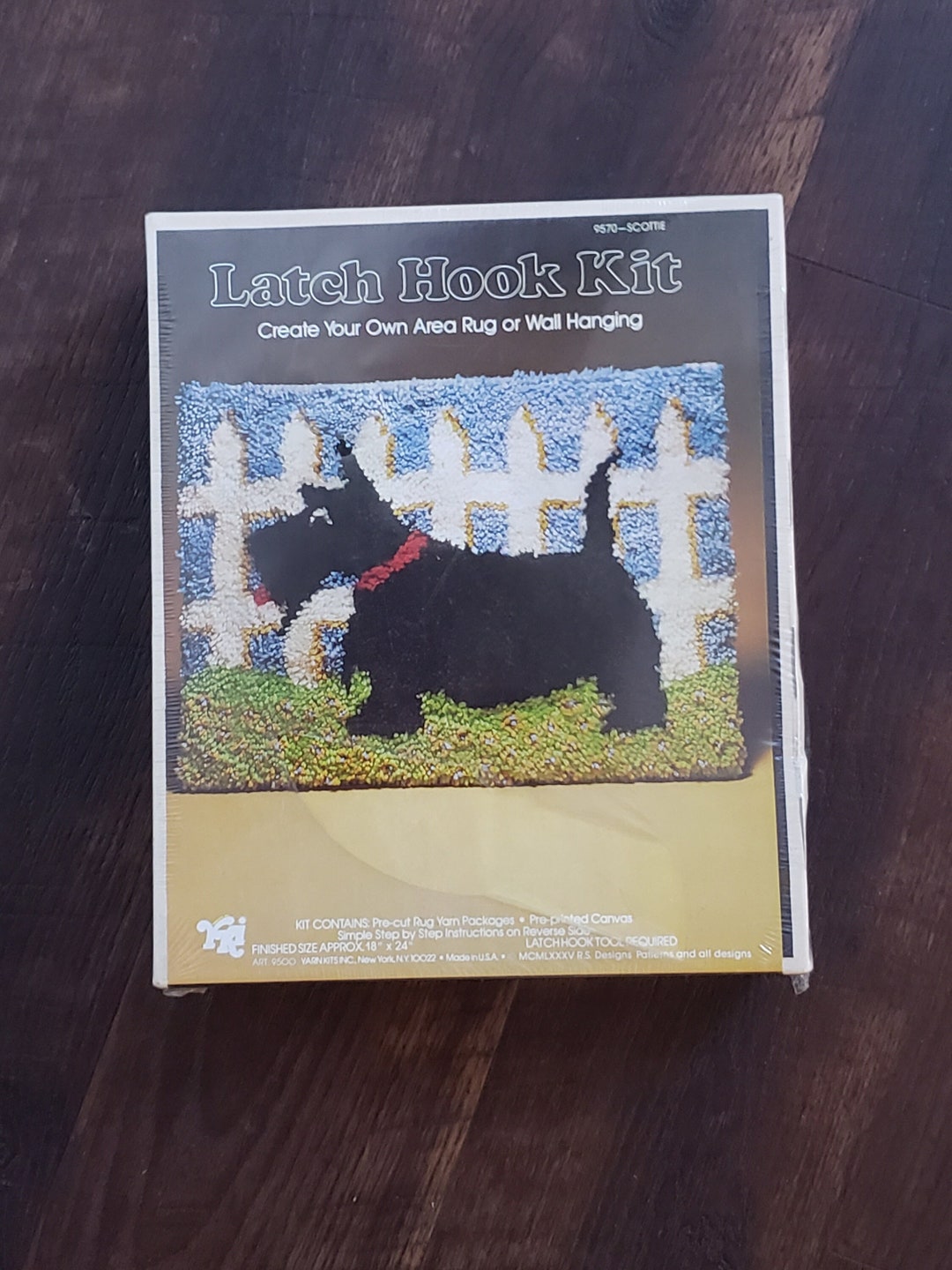 Scottie Latch Hook Kit 18 X 24 for Dog Lover Do It Yourself Craft Kit ...