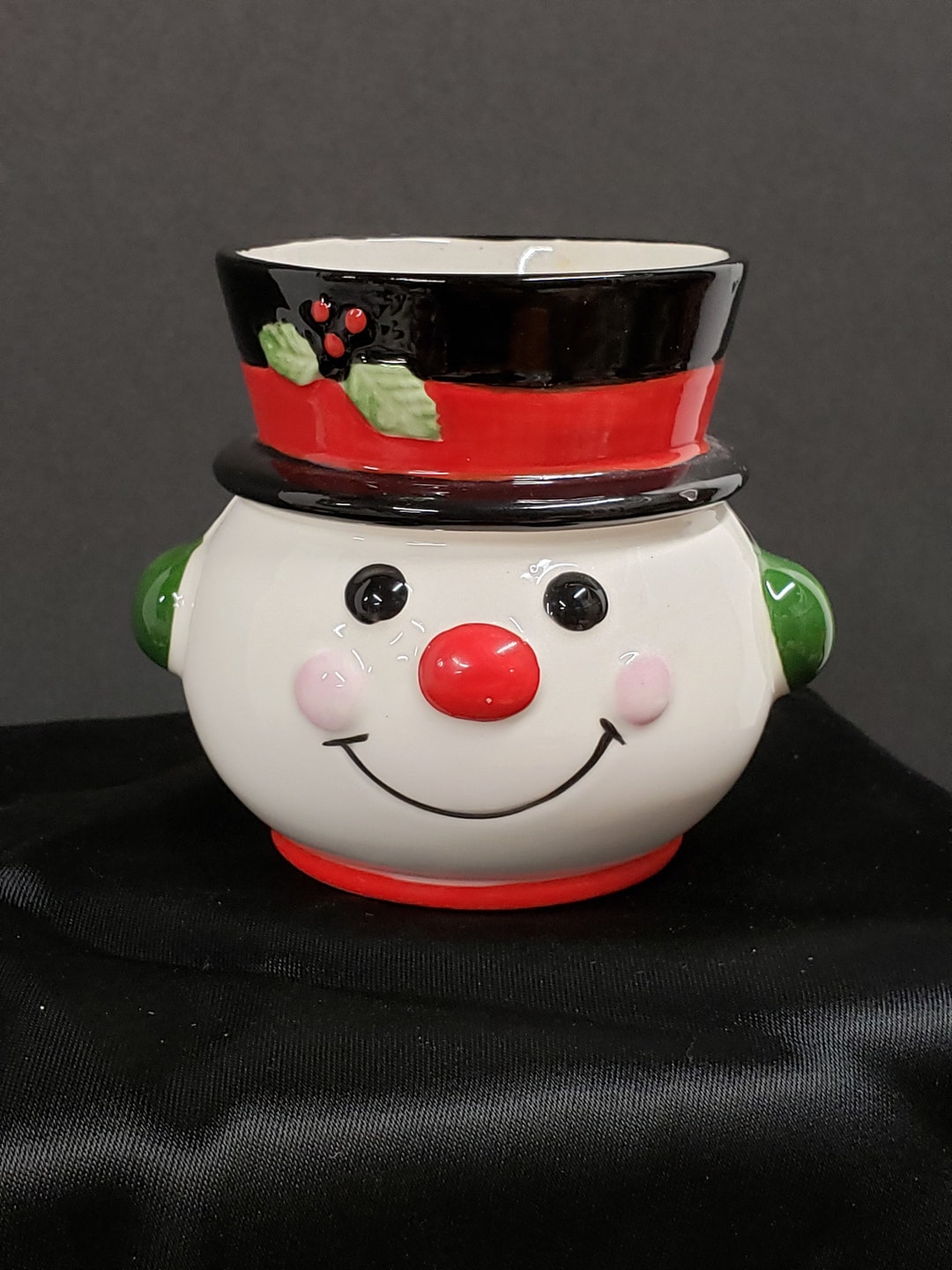 Vintage Hallmark Ambassador Snowman Votive Tealight Candle Holder ...