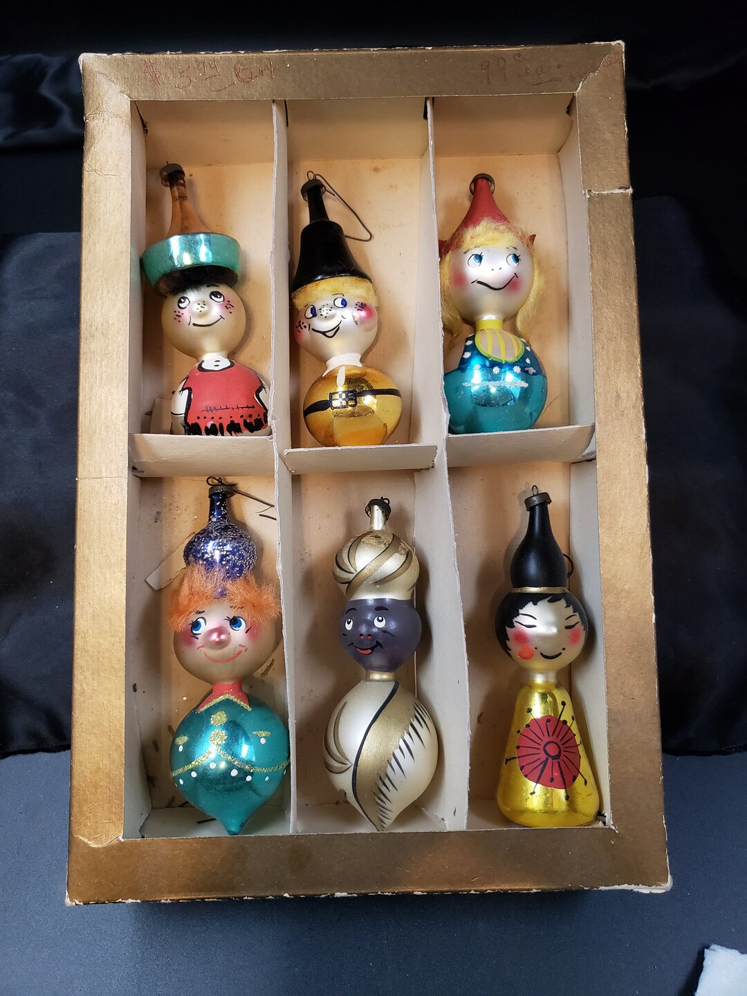 Vintage De Carlini Italian Blown Glass Ornaments Set of 6 IOB Vintage ...