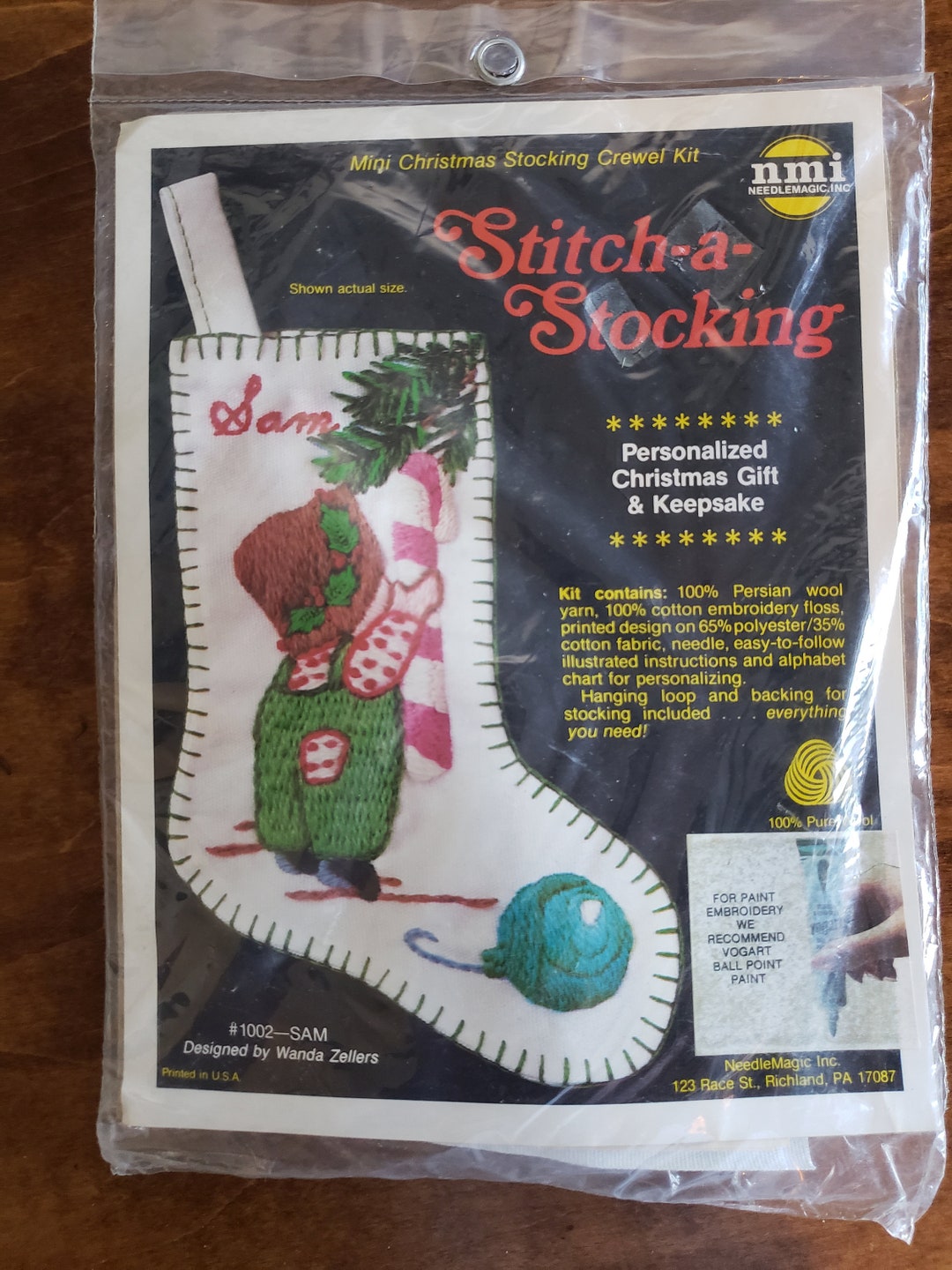 Mini Christmas Stocking Crewel Kit - Personalized Christmas Gift ...