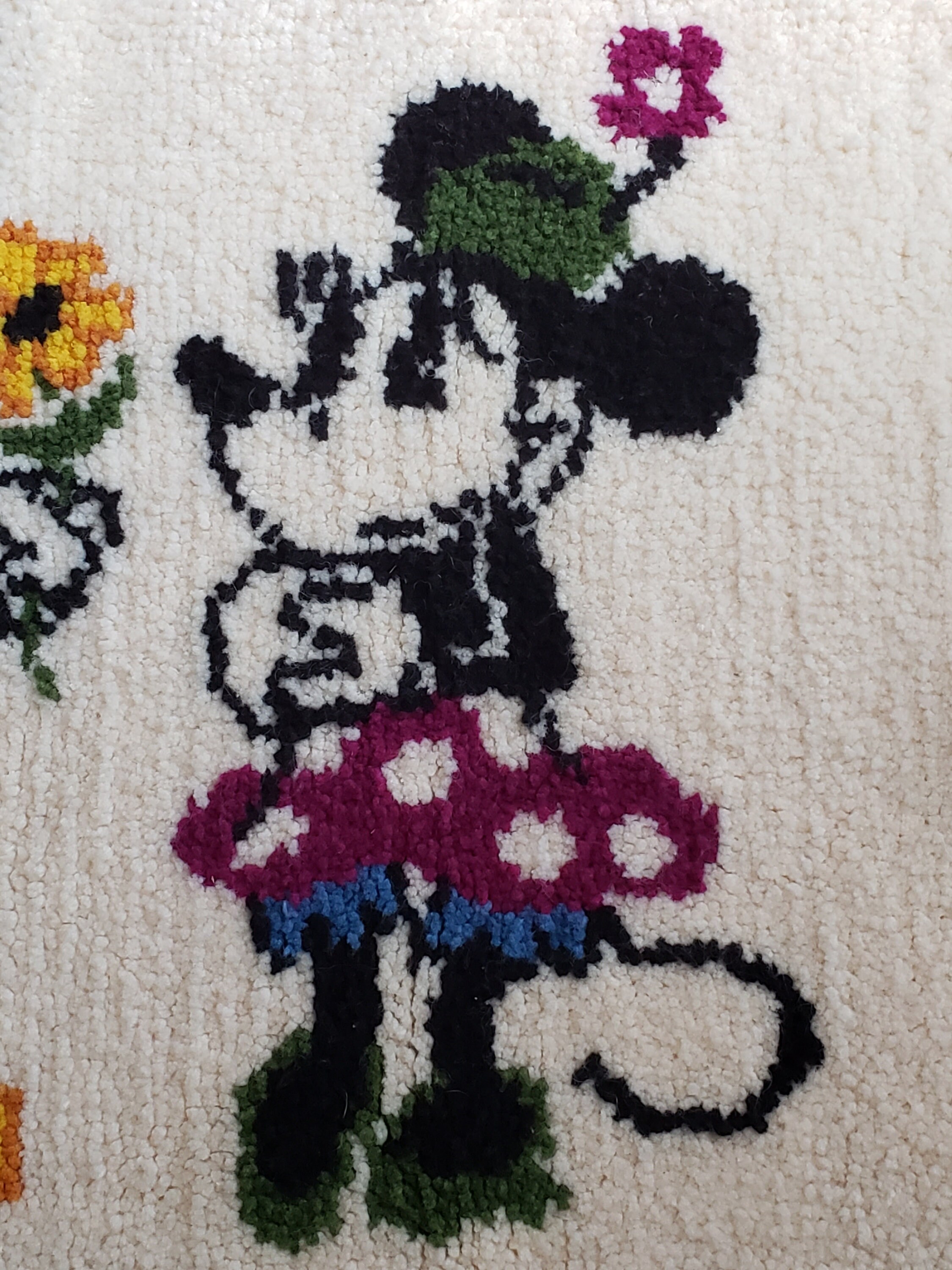 Large Vintage Mickey and Minnie Mouse Wool Hooked Rug for - Etsy