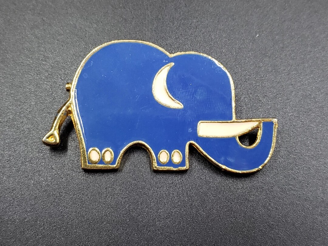 Blue Enameled Elephant Pin for GOP Republican Elephant Collectible ...