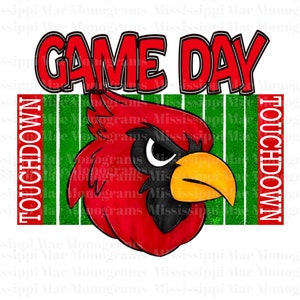 Cardinal Game Day PNG, Cardinal Football Digital Download, Cardinal ...