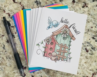 Folded Bird Note Cards - Etsy