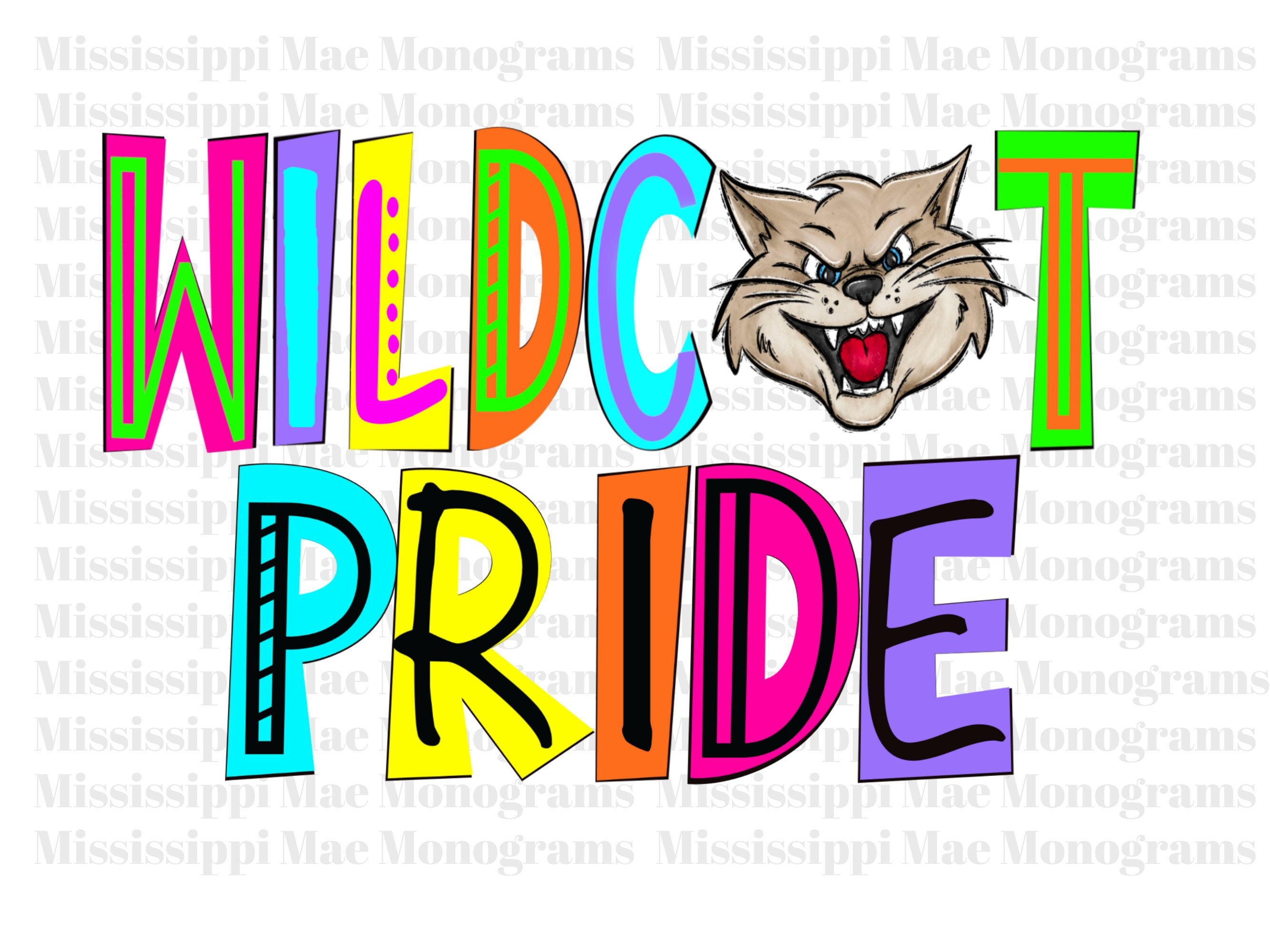 Wildcat Pride School Spirit PNG, Wildcat Mascot, Sublimation Design ...