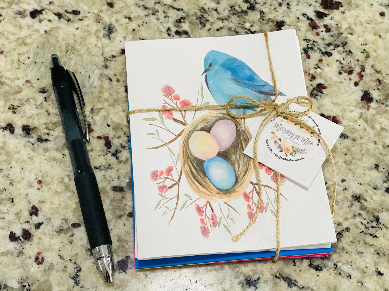 Spring Bird Note Card Set, Thank You Cards, Folded Notes - Etsy