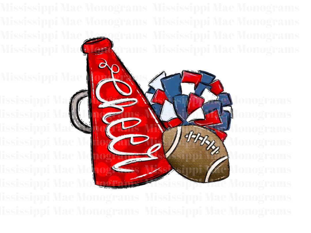 Red and Blue Football Cheer PNG, Sublimation Digital Download - Etsy
