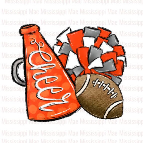 Orange Football Cheer PNG Sublimation Digital Download - Etsy