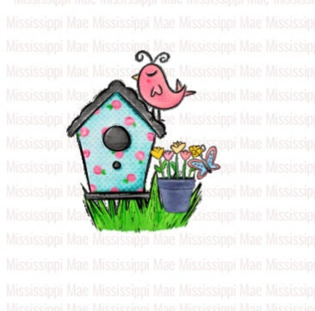Spring Birdhouse PNG Digital Download Clipart - Etsy