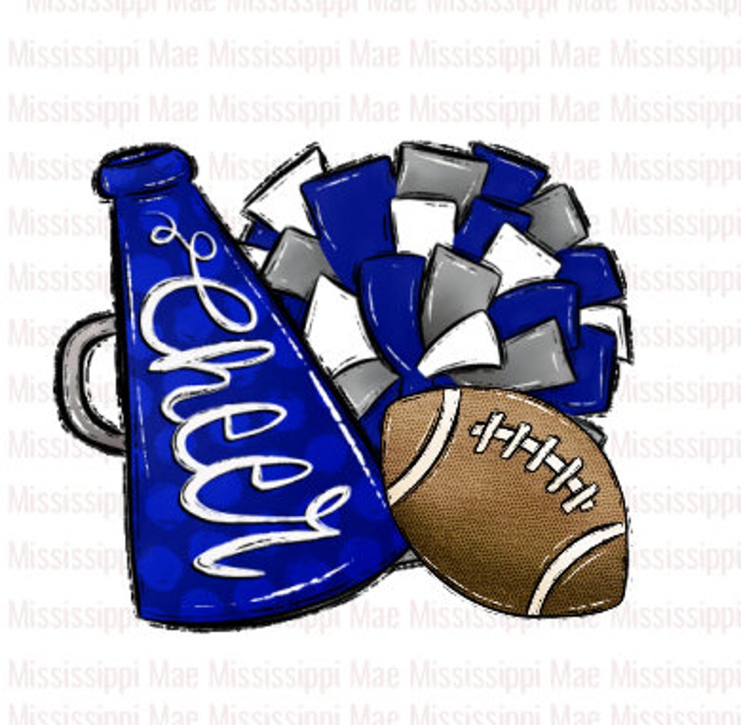 Blue Football Cheer PNG, Sublimation Digital Download - Etsy