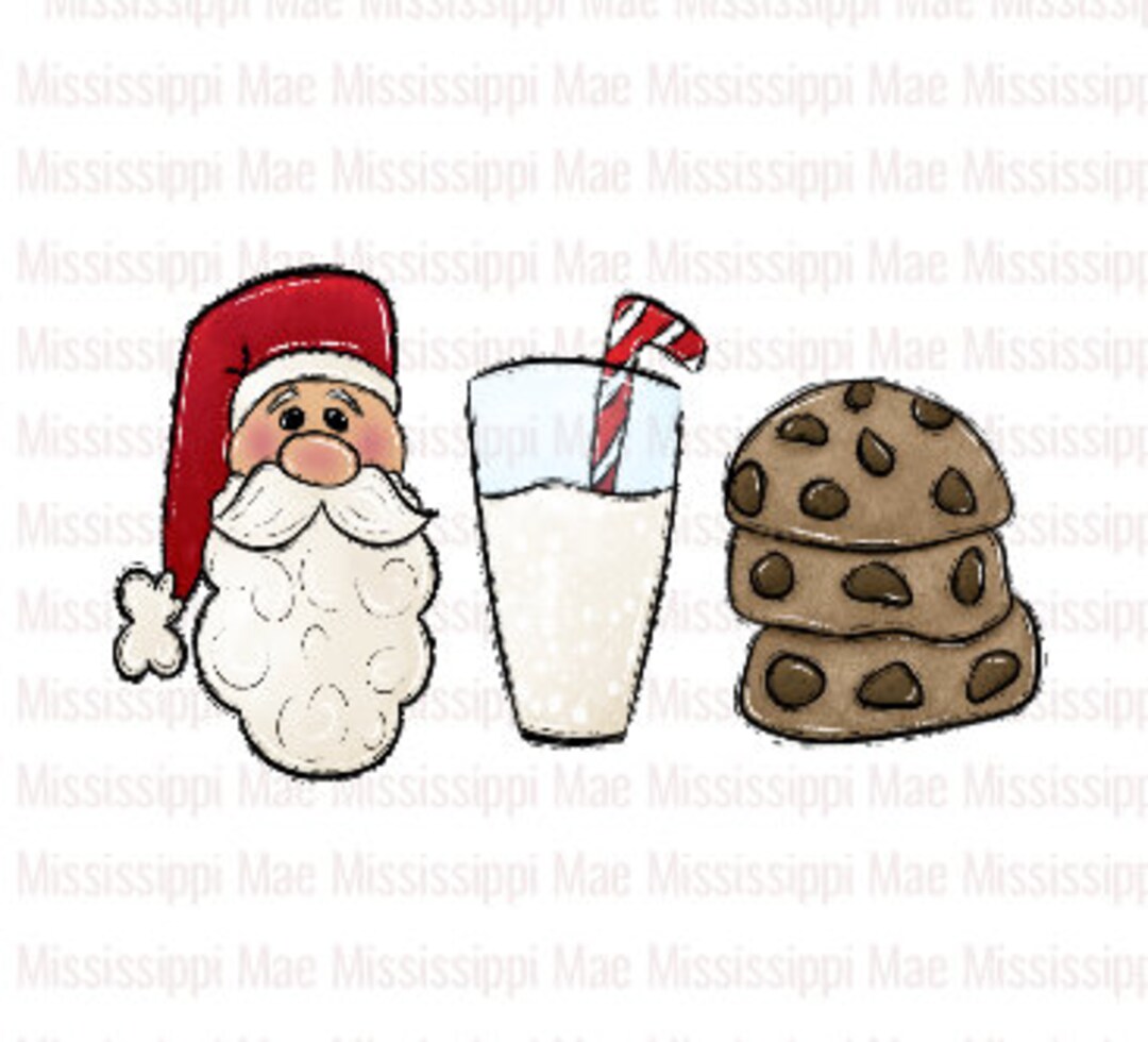 Christmas PNG, Santa Milk and Cookies Sublimation Design - Etsy