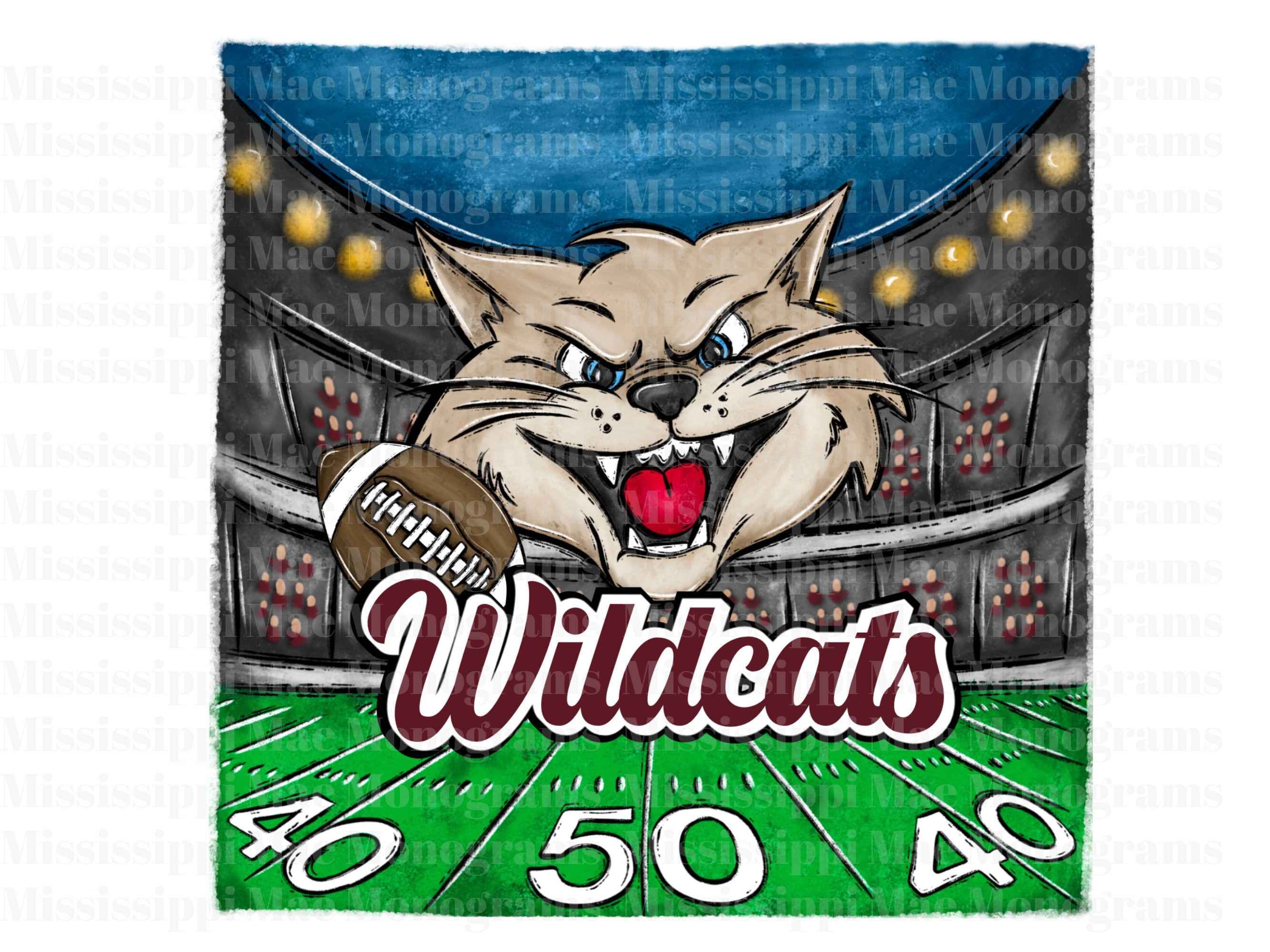 Wildcat Football PNG, Maroon Wildcats, Design for Shirts, Football ...