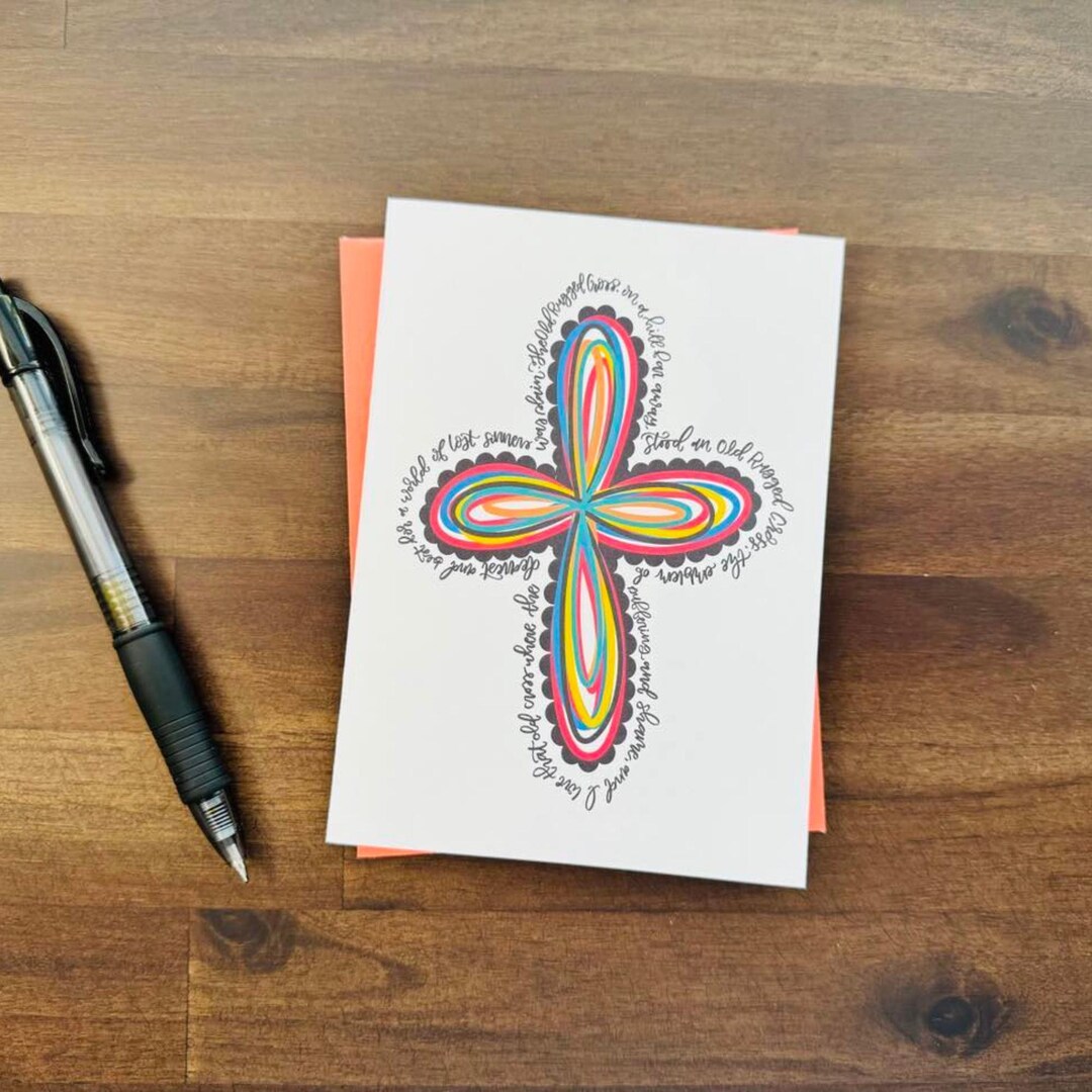 Old Rugged Cross Note Card Set, Stationery, Folded Notes, Blank Cards ...