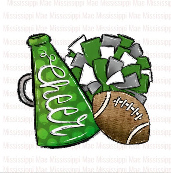 Green Football Cheer PNG Sublimation Digital Download - Etsy