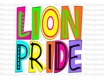 Lions Black Digital Design School Spirit Png Lion Pride Sports Mascot ...