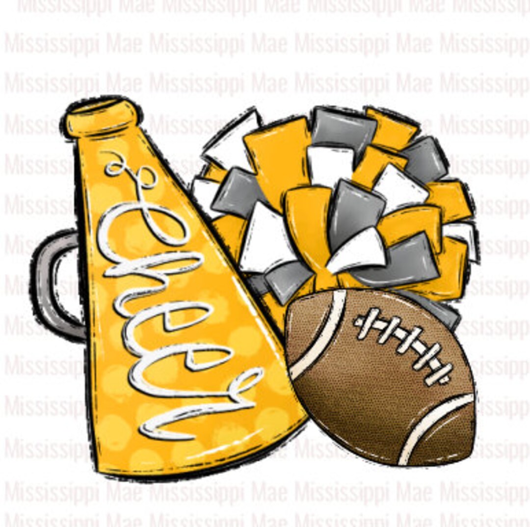 Yellow Football Cheer PNG Sublimation Digital Download - Etsy
