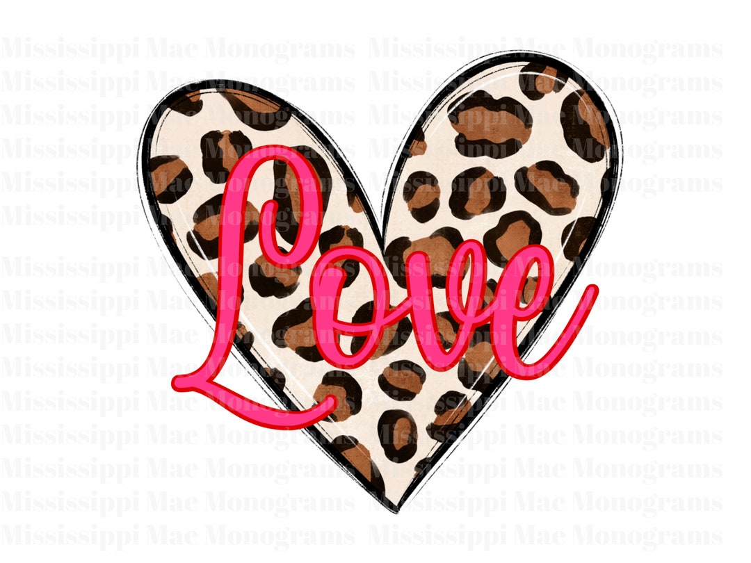 Valentine PNG, Leopard Heart PNG, Love PNG, Sublimation Design for ...
