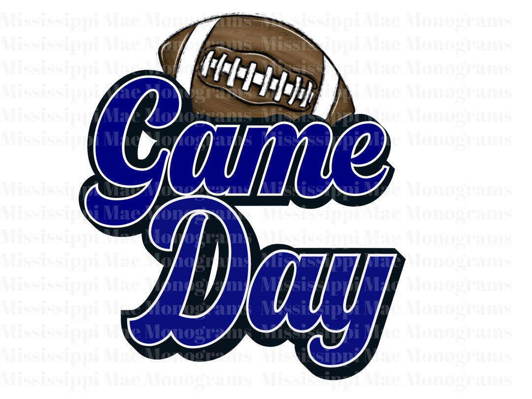 Game Day PNG Blue Football Team Sublimation Design for - Etsy