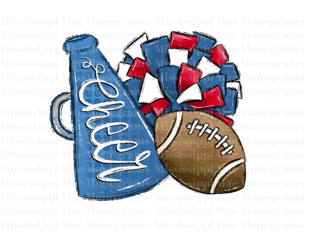 Blue and Red Football Cheer PNG, Sublimation Digital Download - Etsy