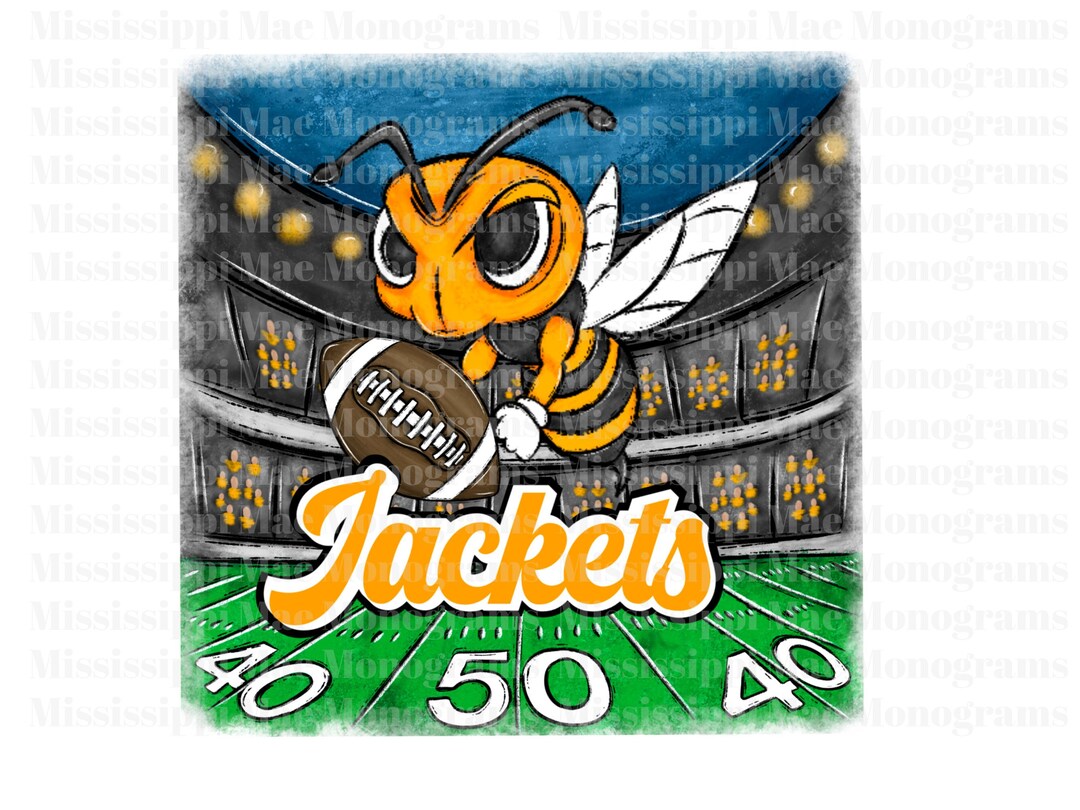 Yellow Jacket Football PNG, Sublimation Design for Shirts, Stadium PNG ...
