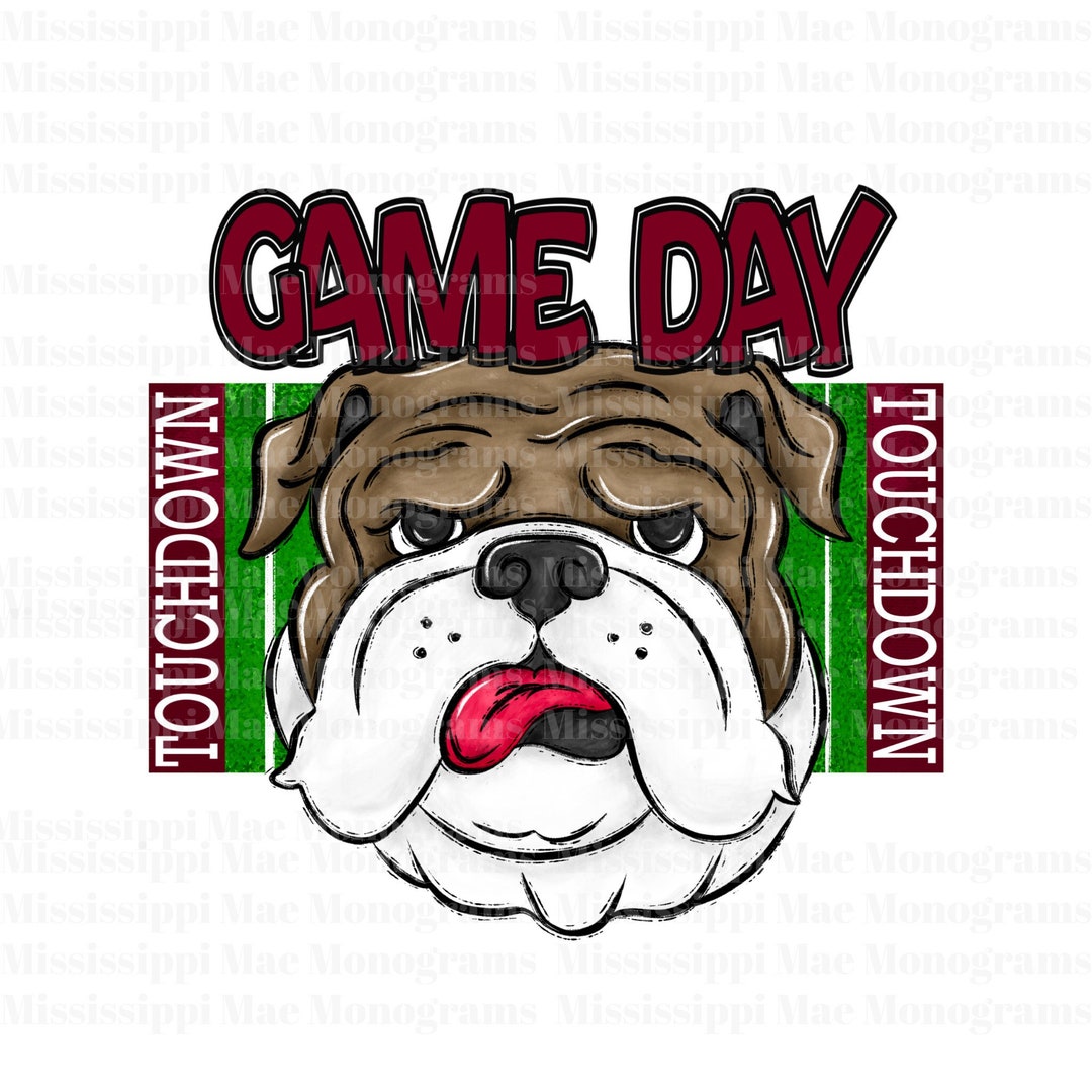 Bulldog Game Day PNG, Bulldog Football Digital Download, Bulldog Mascot ...