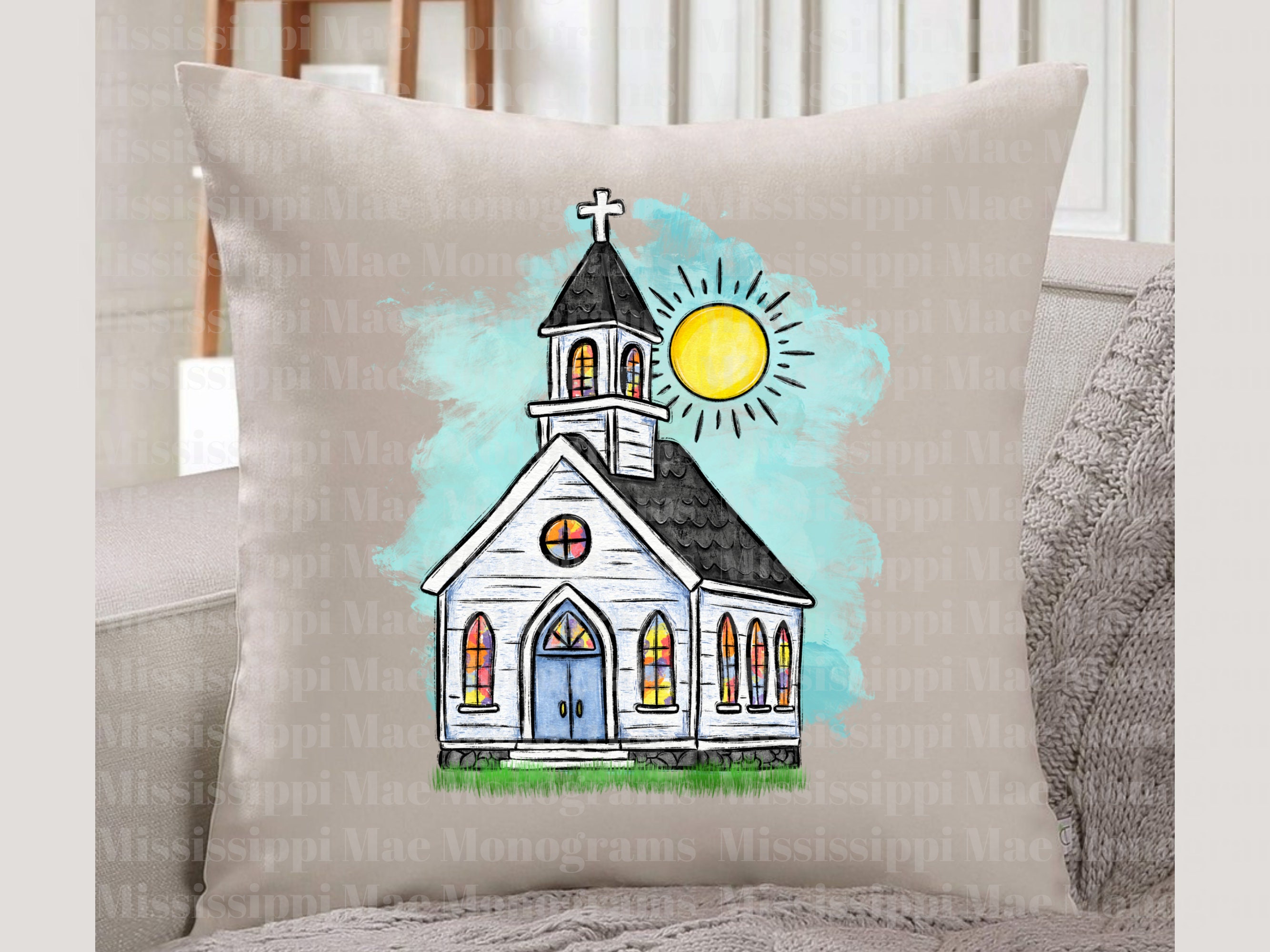 Church PNG, Spring Sublimation Design for Shirts, Church With Stained ...