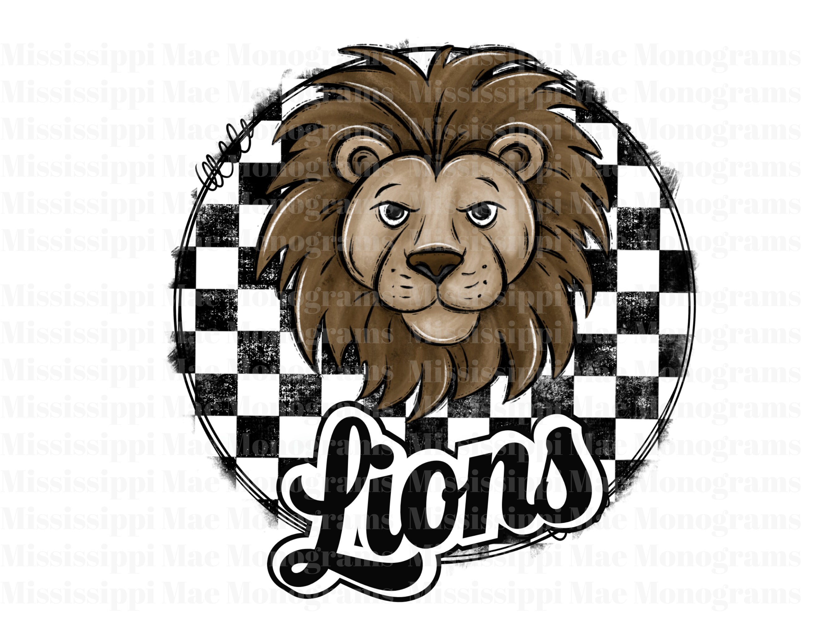 Lion Mascot PNG Trendy School Sport Digital Download - Etsy