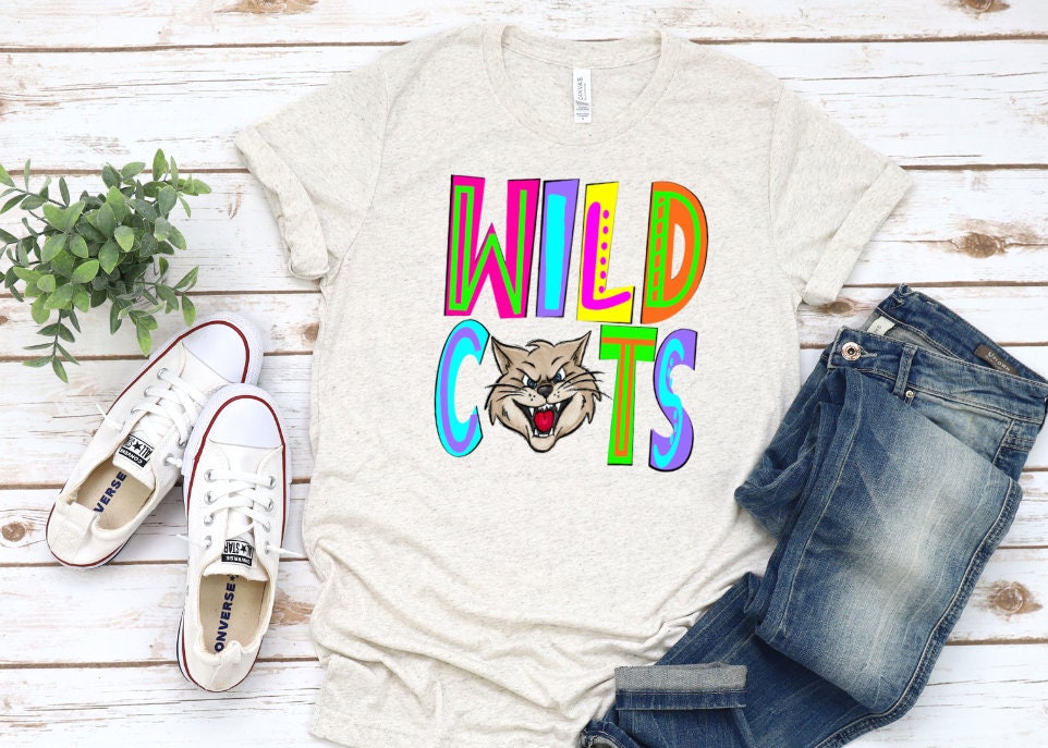 Wildcat School Spirit PNG Wildcat Mascot Stacked Design - Etsy