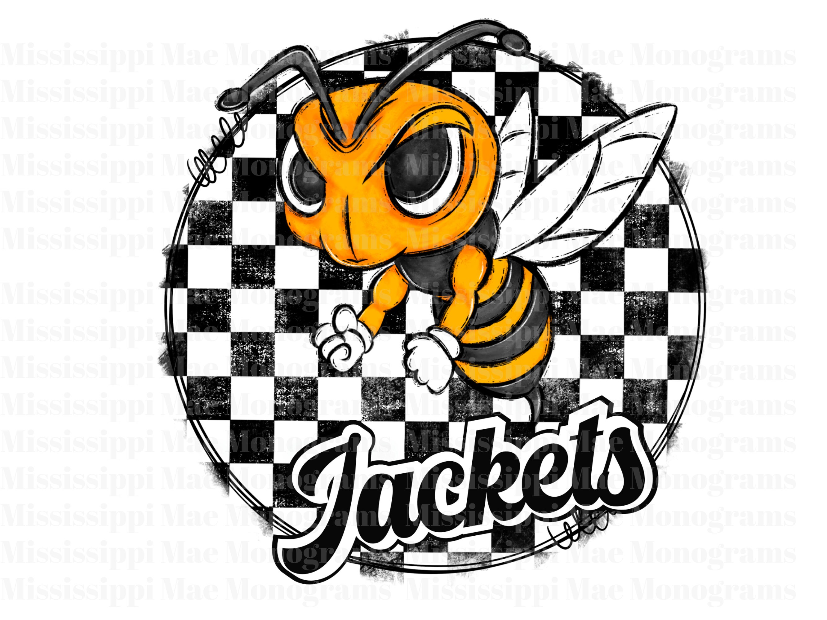 Yellow Jacket PNG, Trendy Mascot Digital Download, Sublimation Design ...