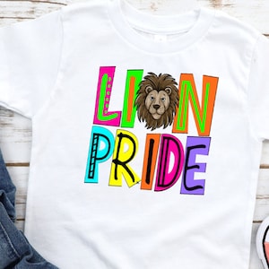 Lion Pride School Mascot Spirit PNG, Sublimation Design for Shirts ...