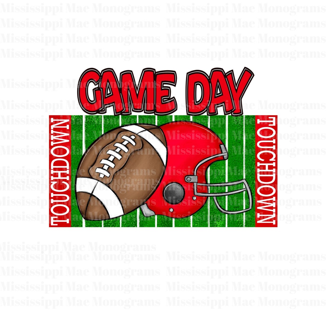 Red Football Team PNG, Game Day Digital Download, Sublimation Design ...