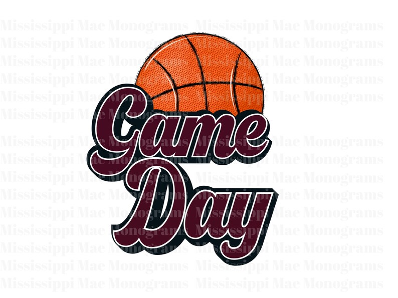 Basketball PNG, Maroon Basketball Team Digital Download, Game Day ...