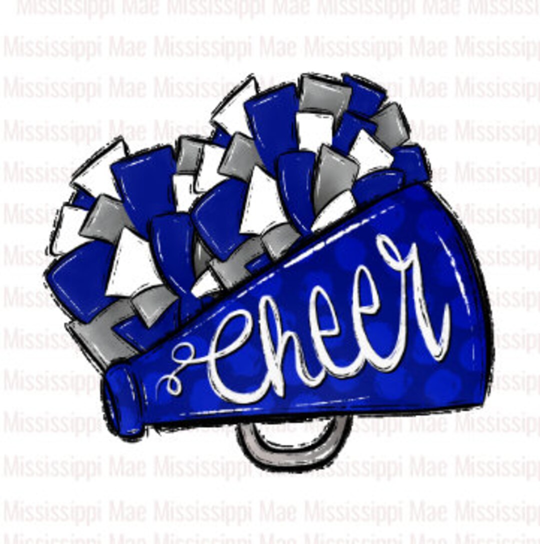 Blue Cheerleader PNG, Blue Pompoms, Sublimation Digital Download - Etsy
