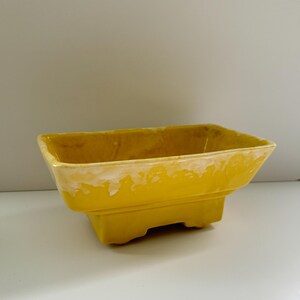 Vintage Ceramic Rectangular Footed Planter in Yellow - Succulent Herb ...