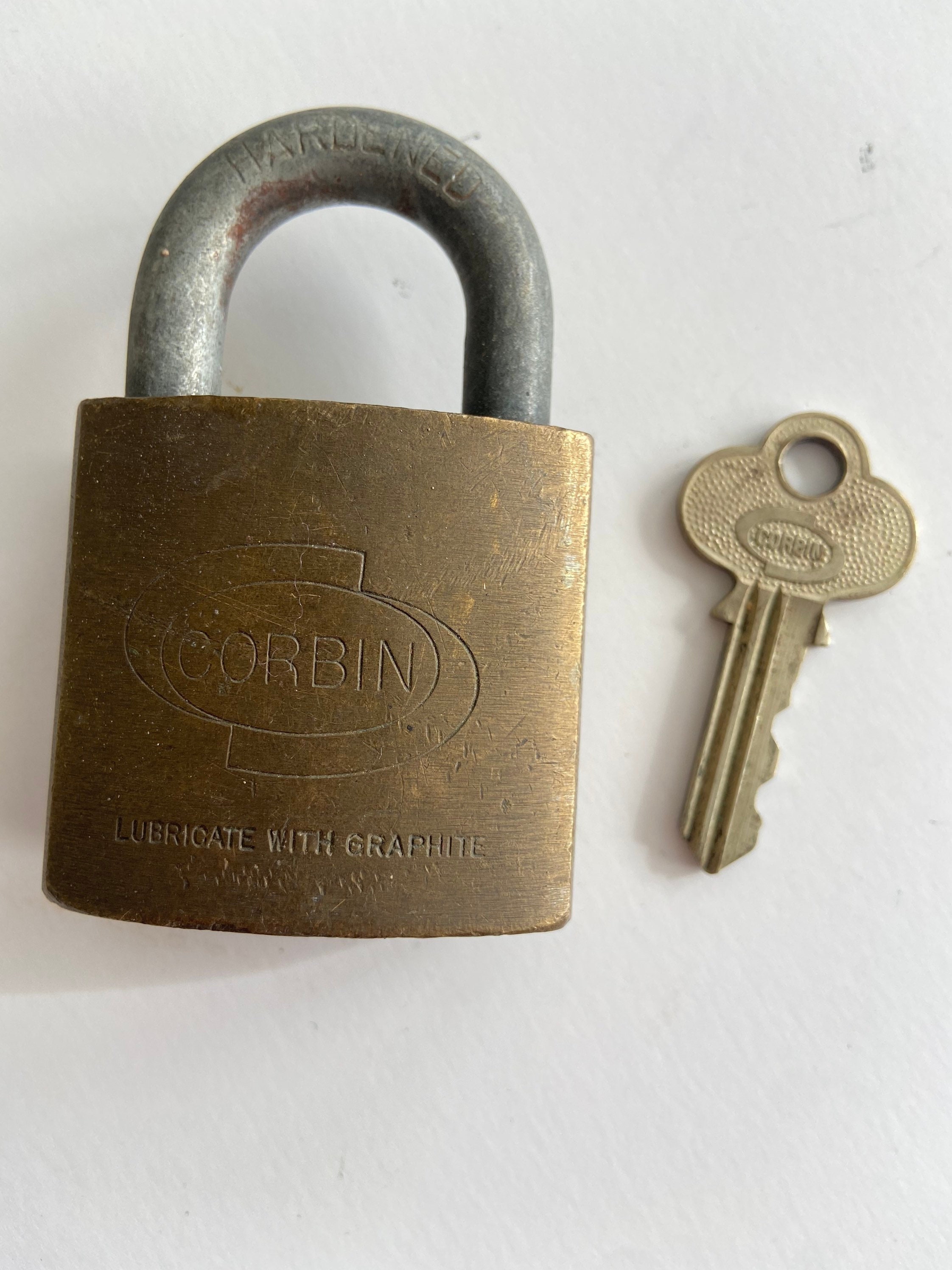 Antique P&F Corbin New Britain Connecticut CT USA Brass Padlock Key Set ...