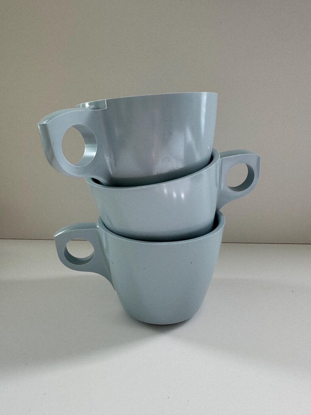 Vintage 1960s Boontonware Tea Cups Set of 3 - Baby Blue Melmac ...