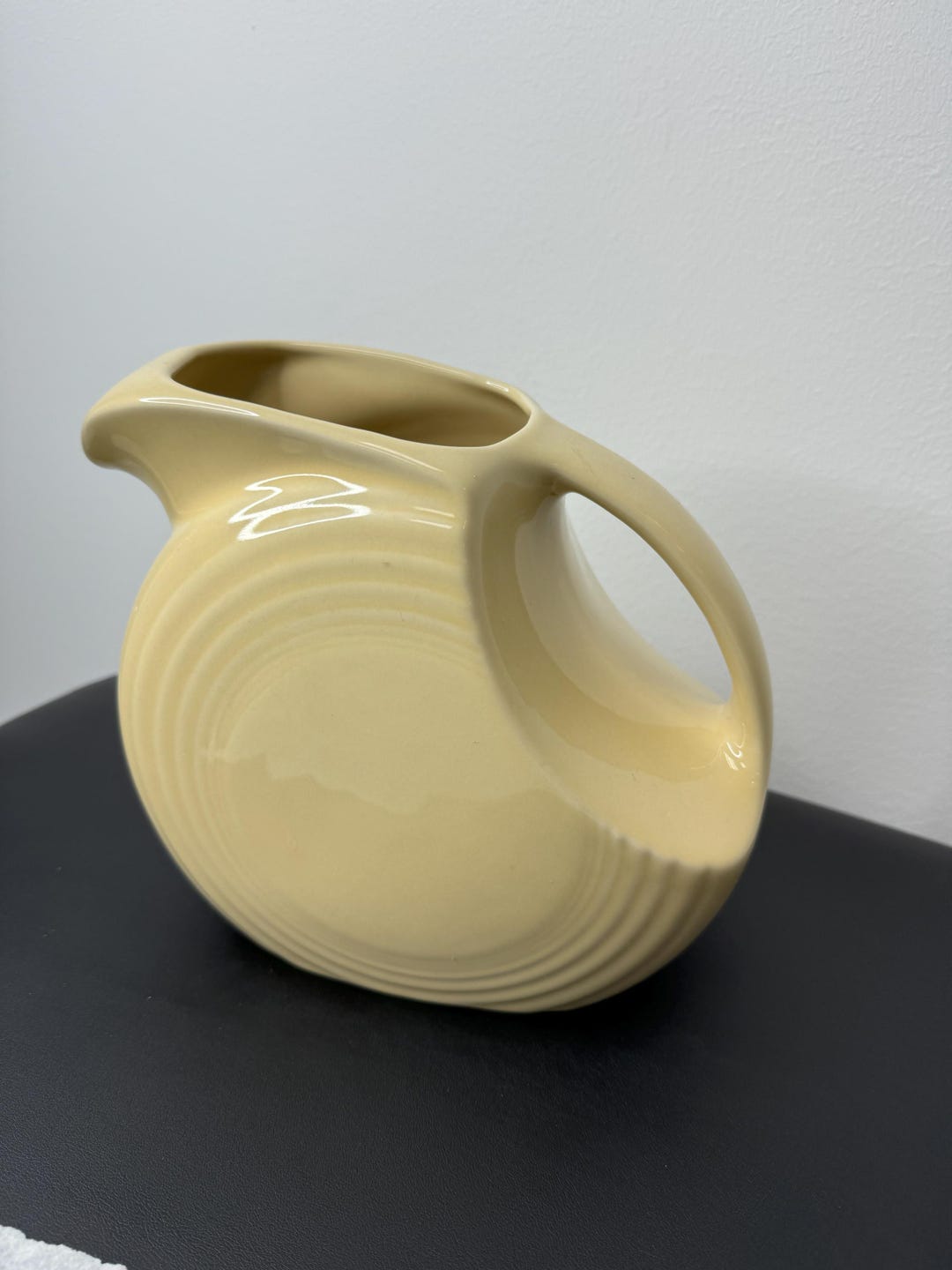 Vintage Large Fiesta Fiestaware Disc Pitcher - Cream Beige Yellow Color ...