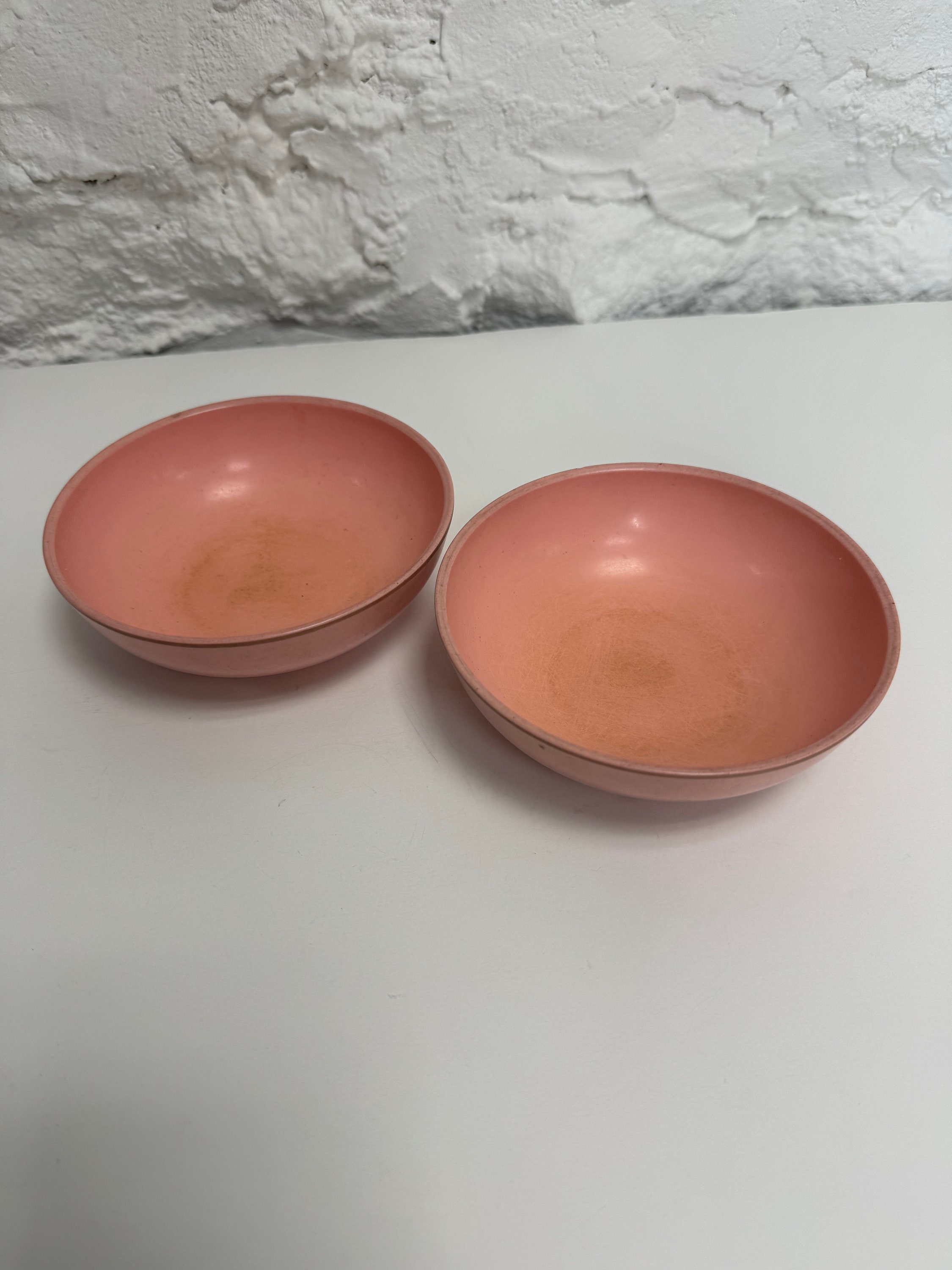 Vintage Boontonware Pink Mini Bowls Set of 2 Melmac Retro Home ...