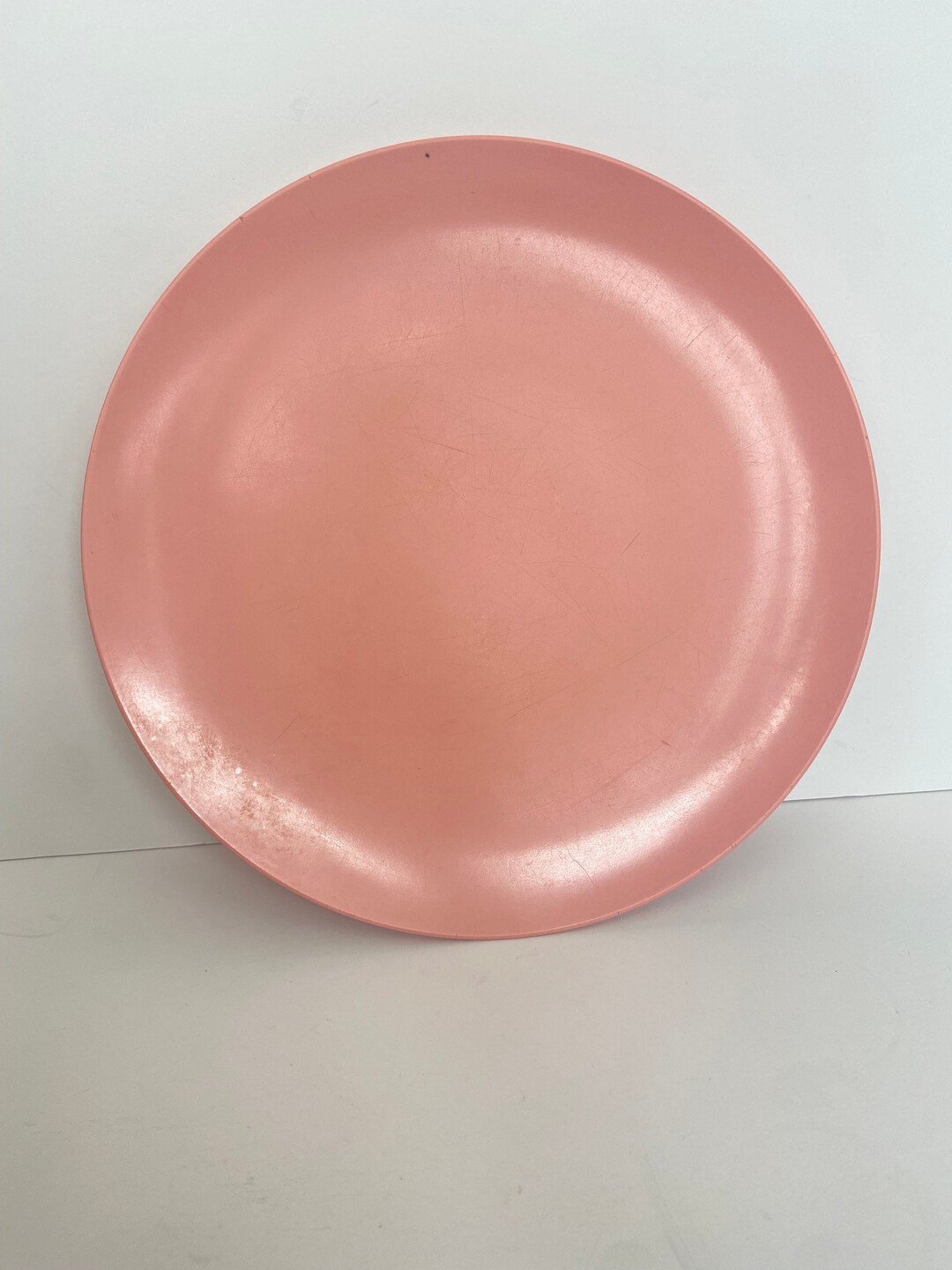 Vintage Boontonware Pink Plastic Plate - Cute Retro Round Melamine Dish ...