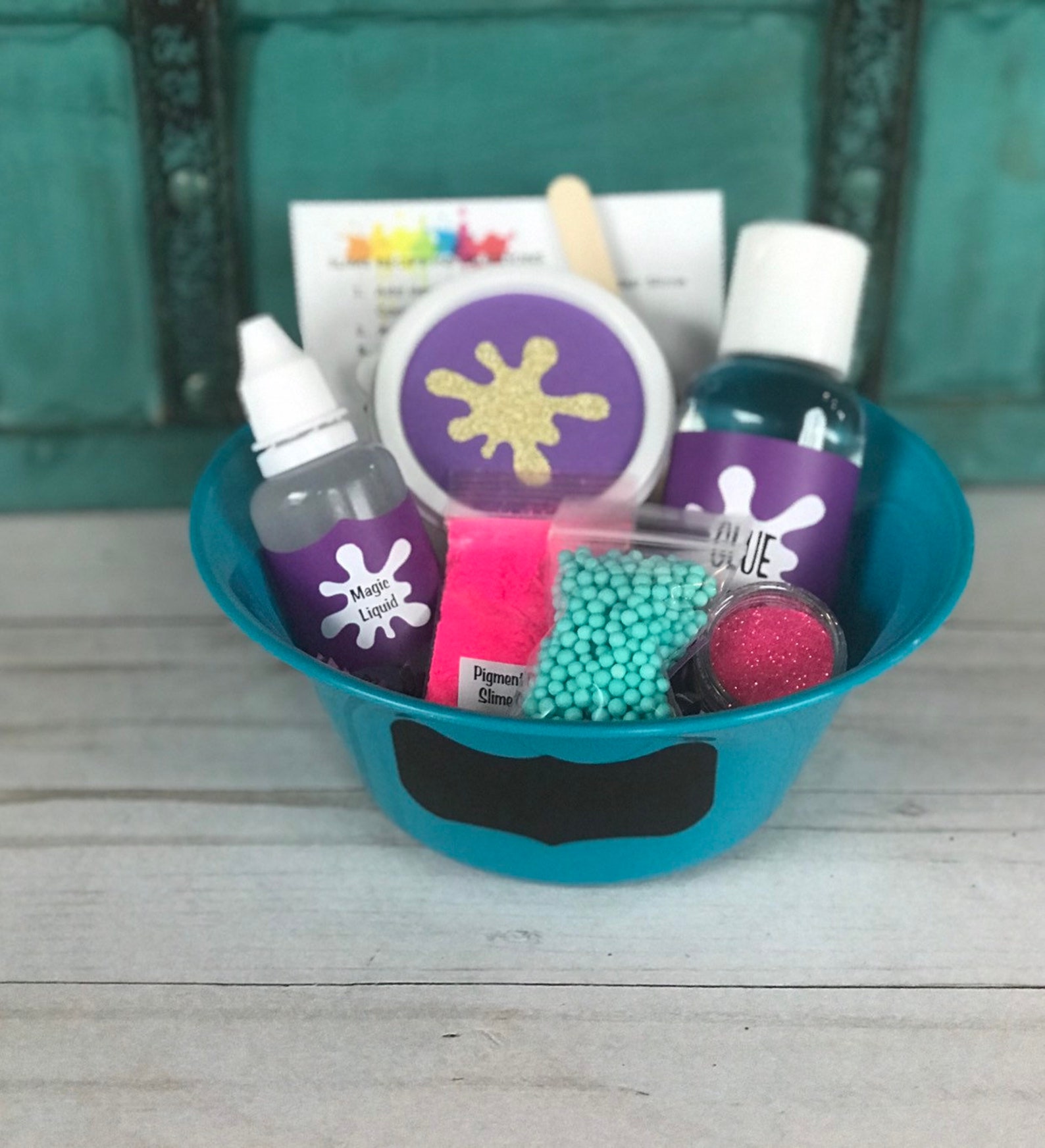 10 Personalized slime kits Slime party favor kit: DIY Slime | Etsy