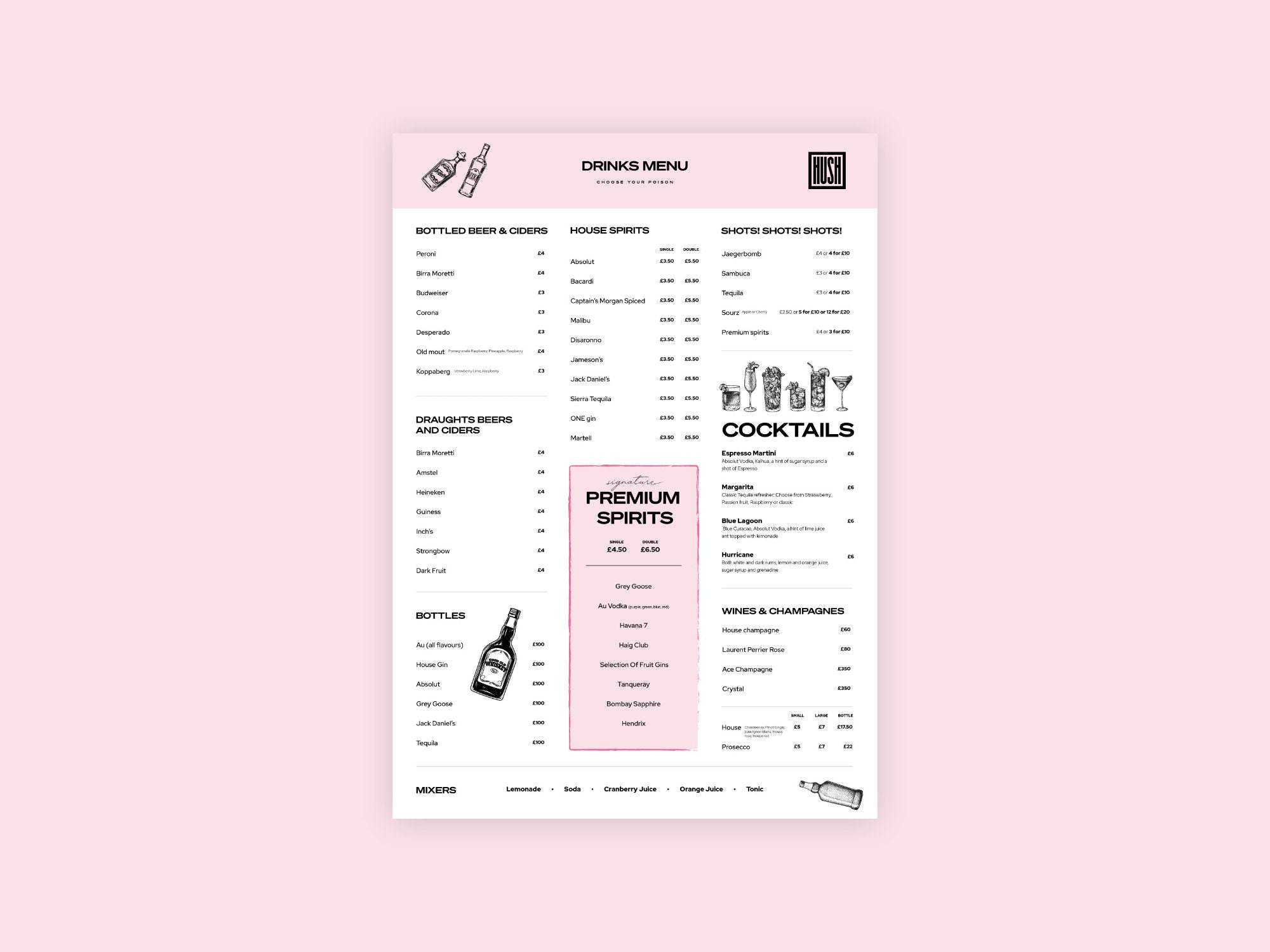 A3 Drinks Menu Template Also Works on (A4, A5, A2 & A1) - Etsy Australia