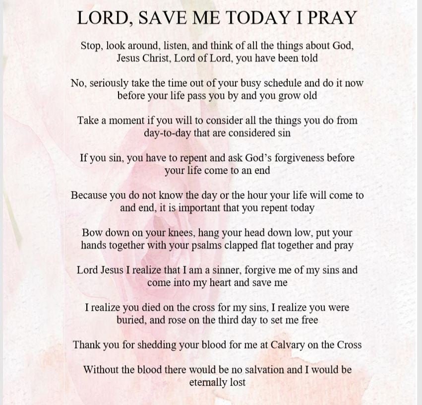 Lord Save Me Today, I Pray Digital Download Poem - Etsy