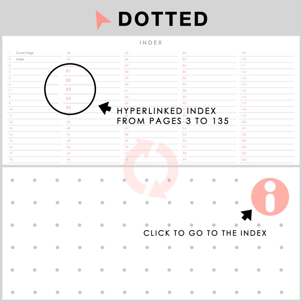 CLICKABLE INDEX NOTEBOOK Pdf Digital Notebook Notability | Etsy