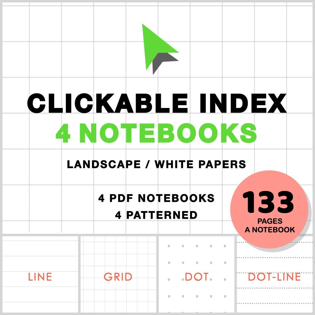 CLICKABLE INDEX NOTEBOOK Pdf Digital Notebook Notability | Etsy