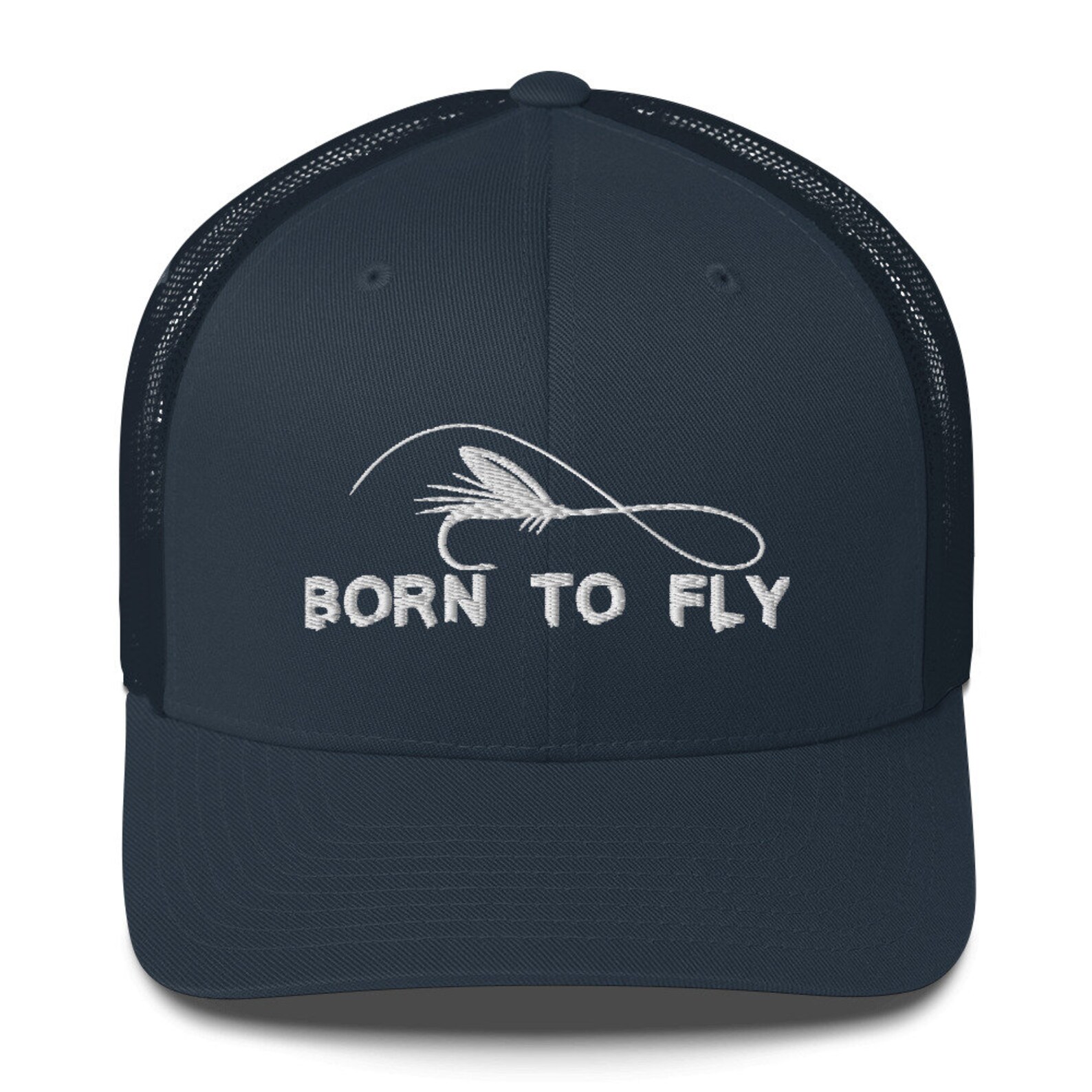 Fly Fishing, Born to Fly, Trucker Baseball Cap, Fly Fishing Hat Present ...