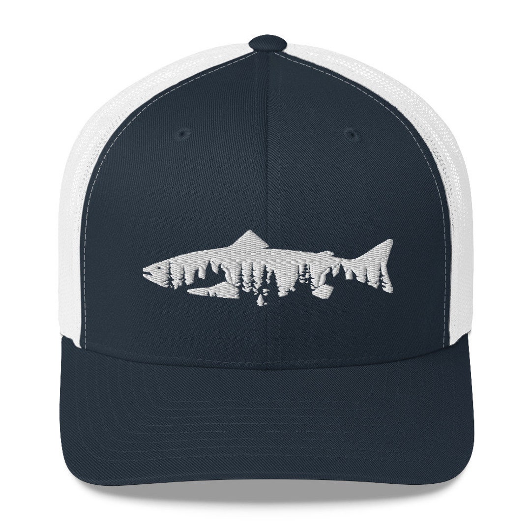 Trout Trees Mountain, Trucker Baseball Cap,fly Fishing Hat - Present ...