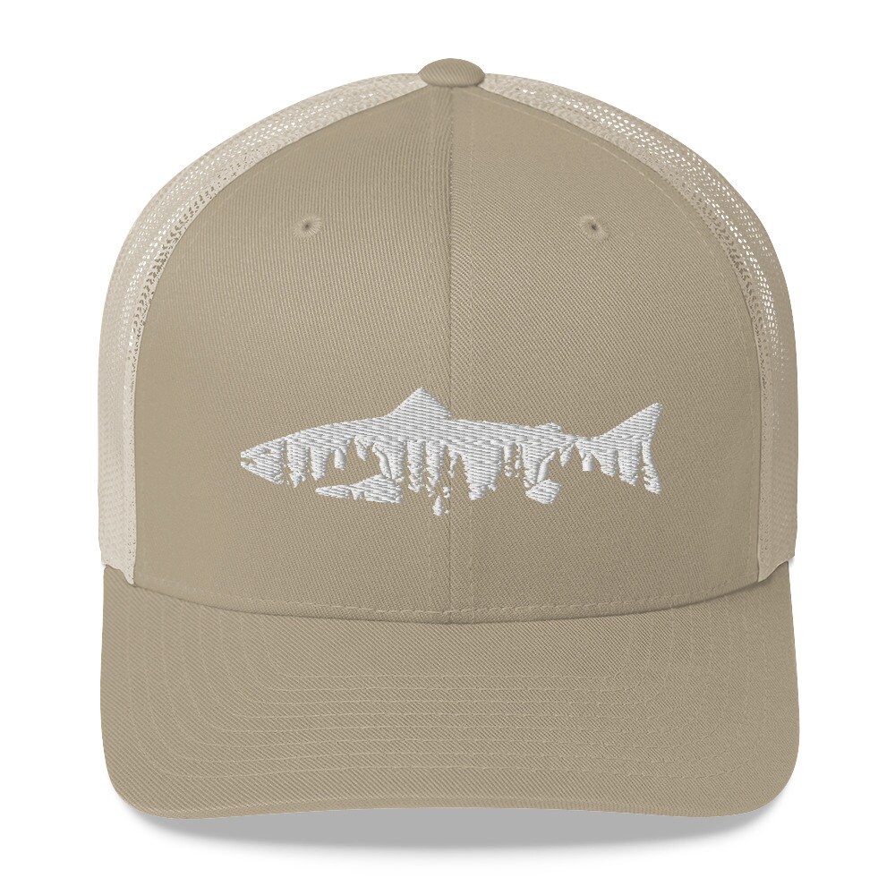Trout Trees Mountain Trucker Baseball Capfly Fishing Hat - Etsy