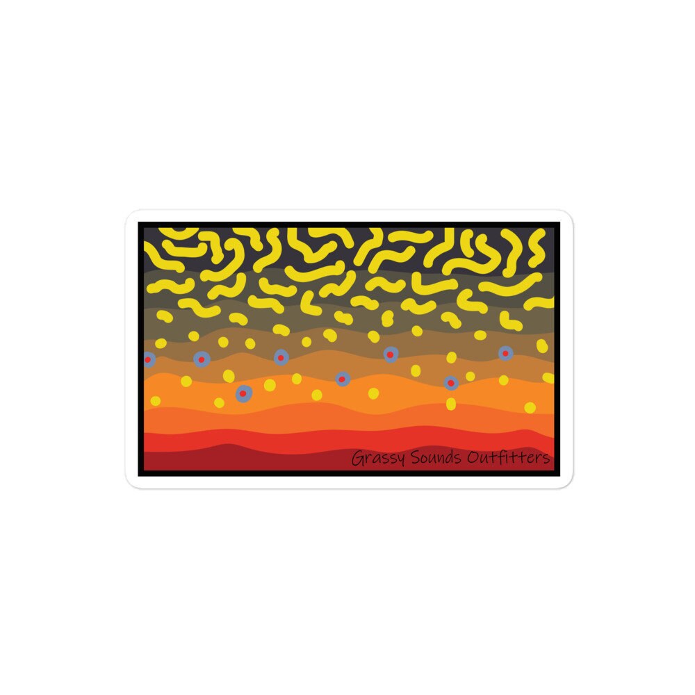 Brook Trout Fishing Decal, Yeti Decal, Tumbler Decal - Etsy